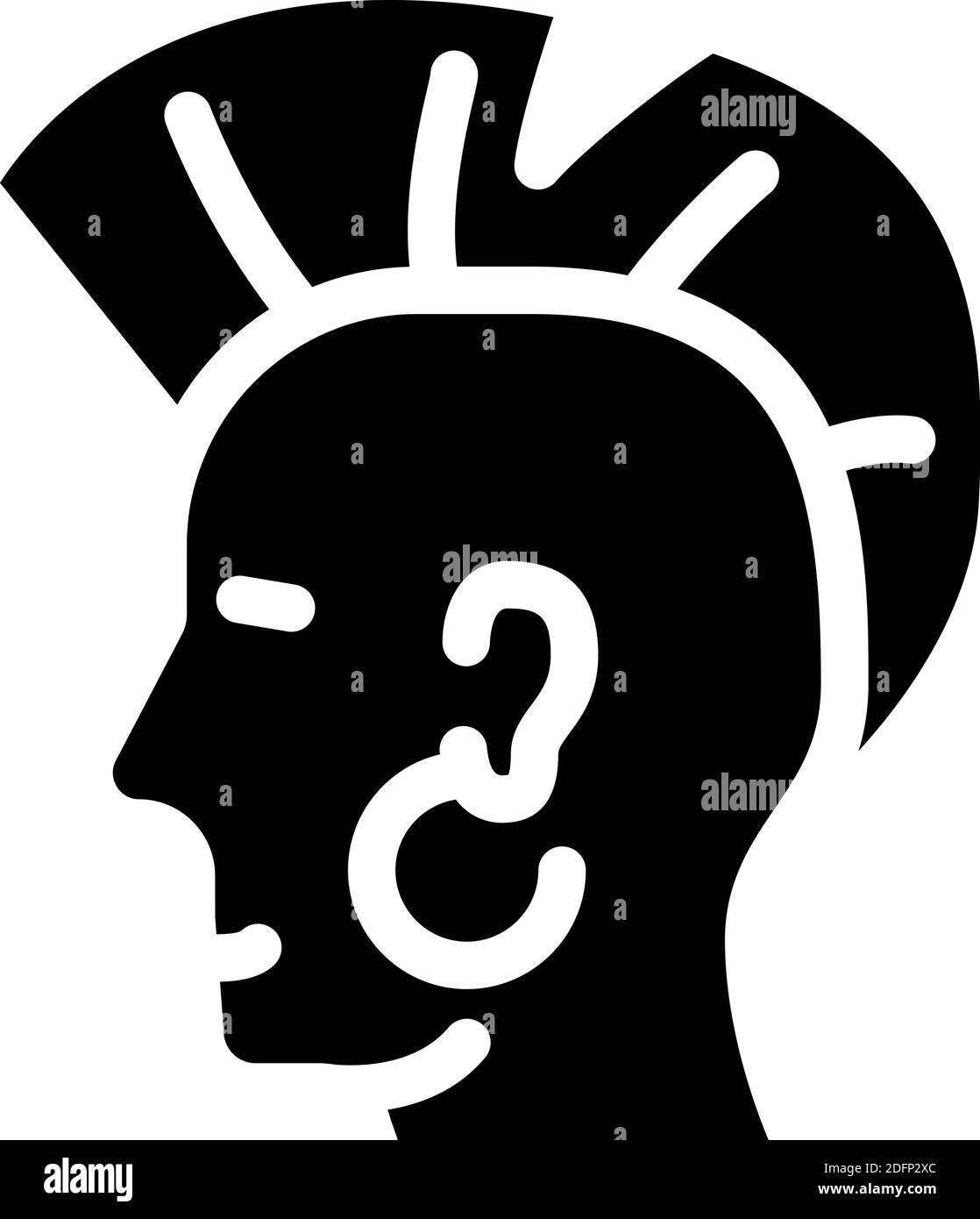 punk with mohawk glyph icon vector illustration Stock Vector Image ...