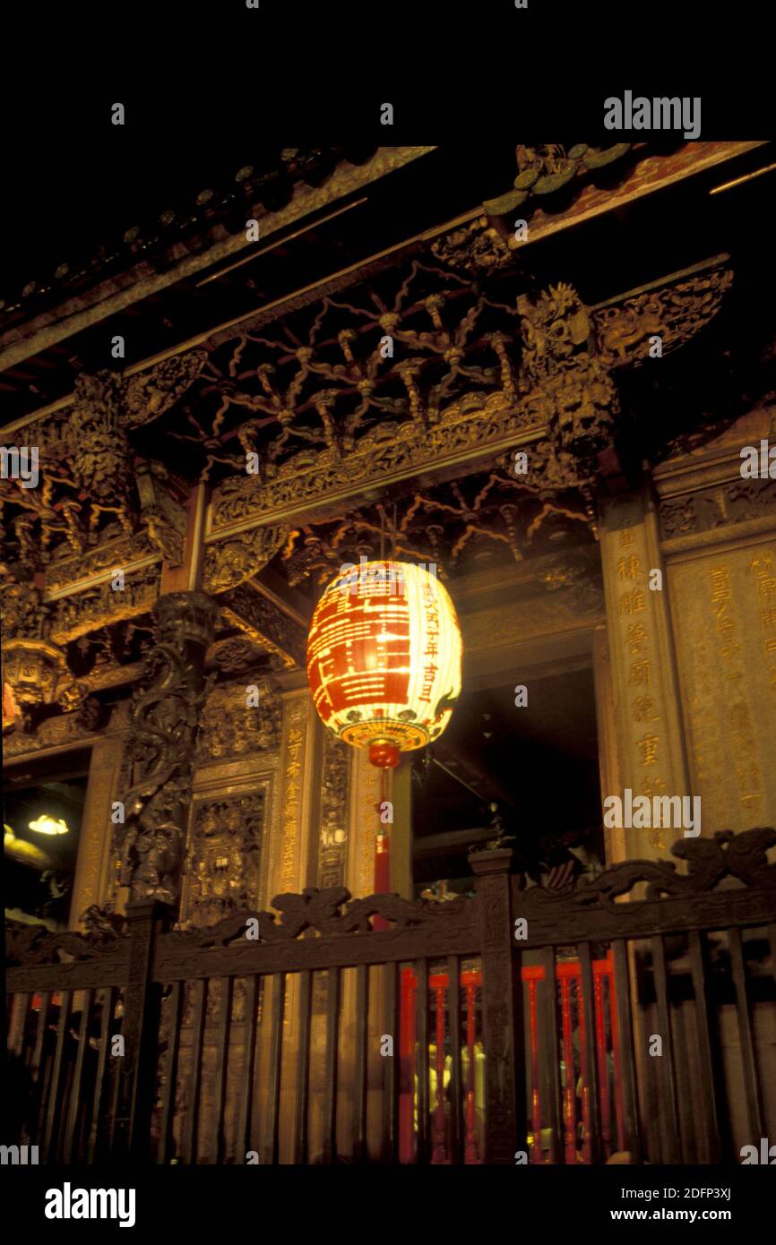 the chinese Longshan Temple in the city centre of Taipei in Taiwan of ...