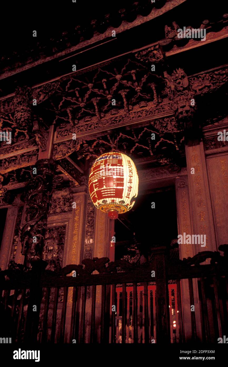 the chinese Longshan Temple in the city centre of Taipei in Taiwan of ...