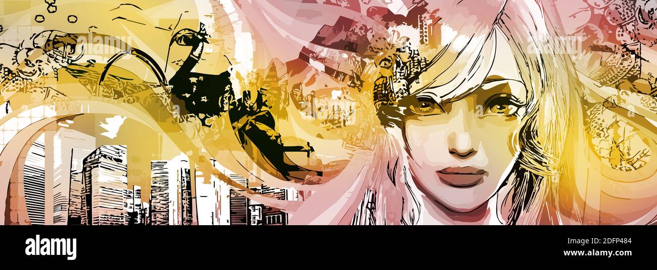 Fashionable abstract simple grunge street background drawing Stock ...