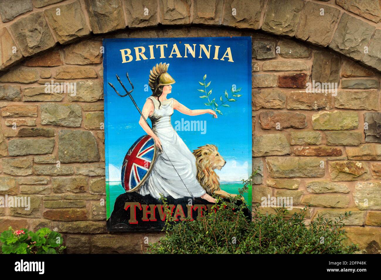 Britannia pub sign. Haslingden Old Road, Oswaldtwistle, Lancashire ...