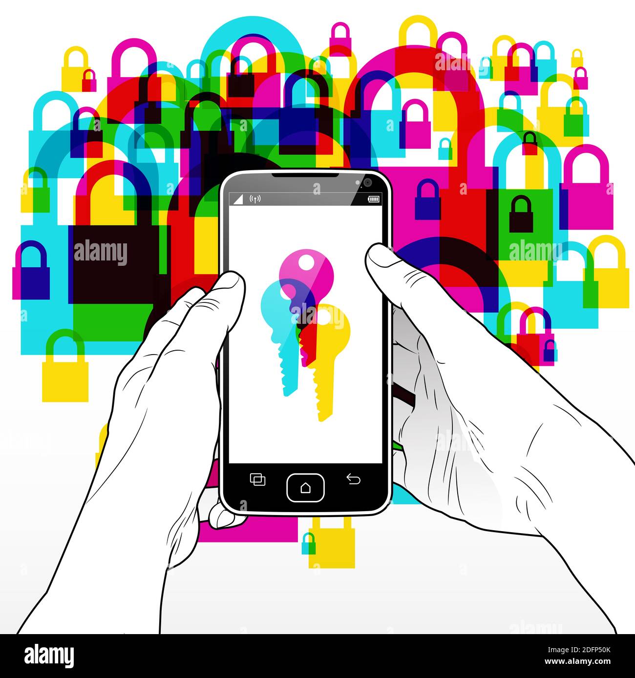 A Data cloud of closed protected data unlocked by password keys ...