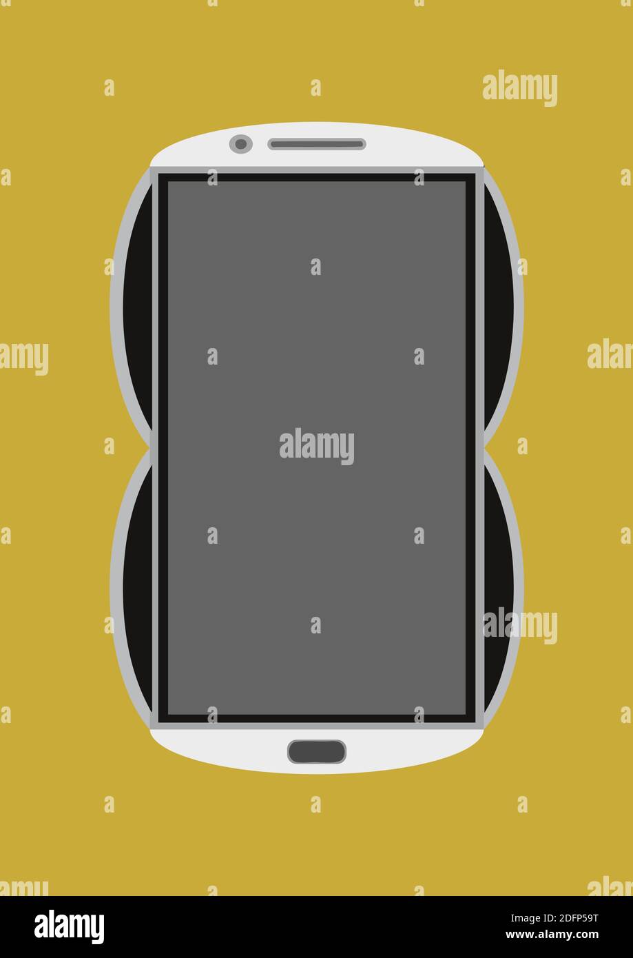 Picture of a black and white color, curve shape, smartphone vector ...