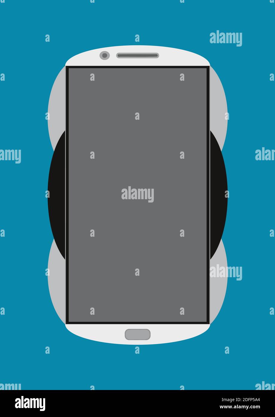 Image of a black and white color, curve shape, smartphone vector design ...