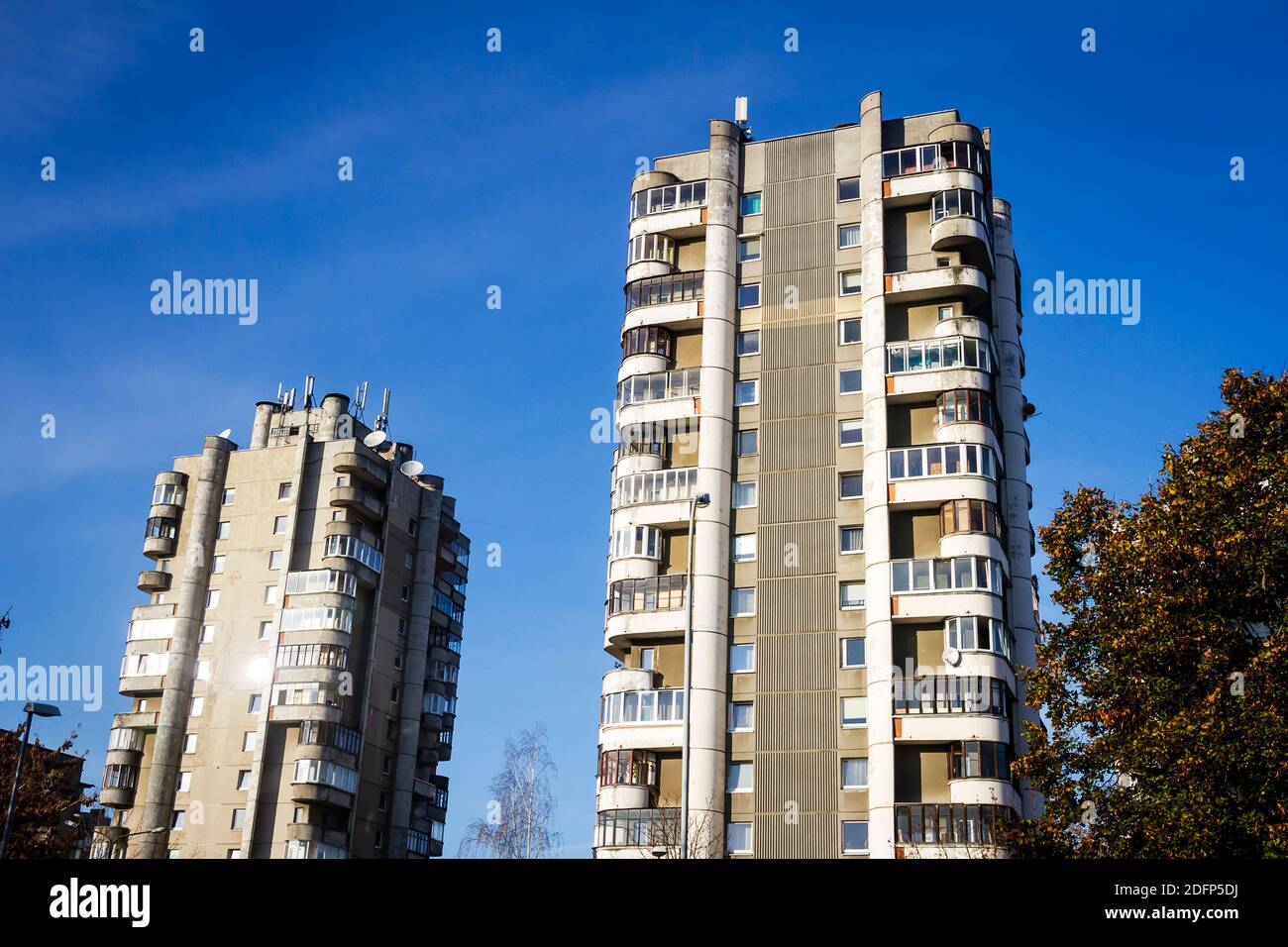 Soviet concrete apartment buildings in Vilnius, Lithuania. Apartment ...