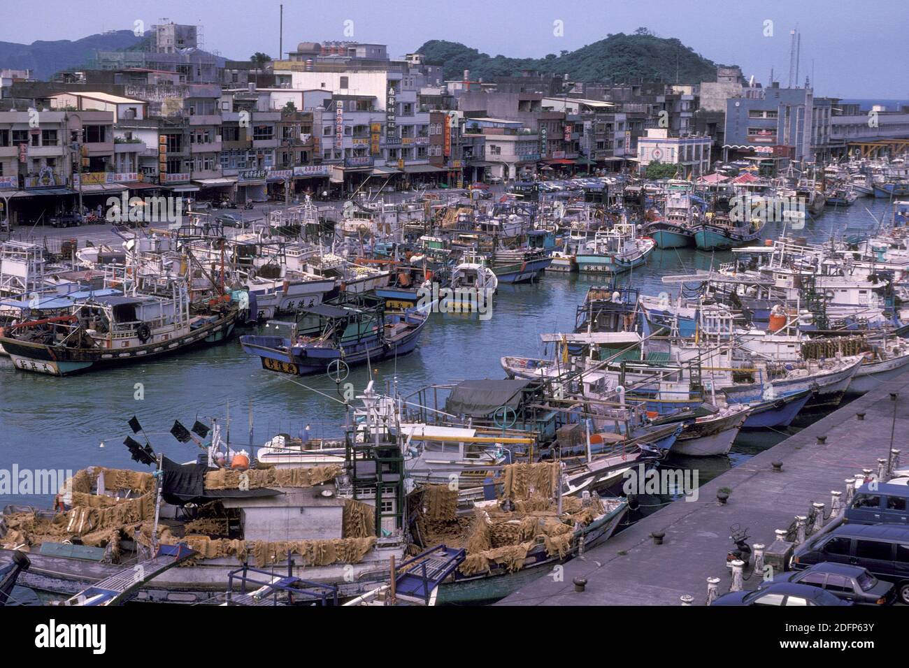 the Harbour of the Fishing Village of Keelung on the Pacific Ocean in ...