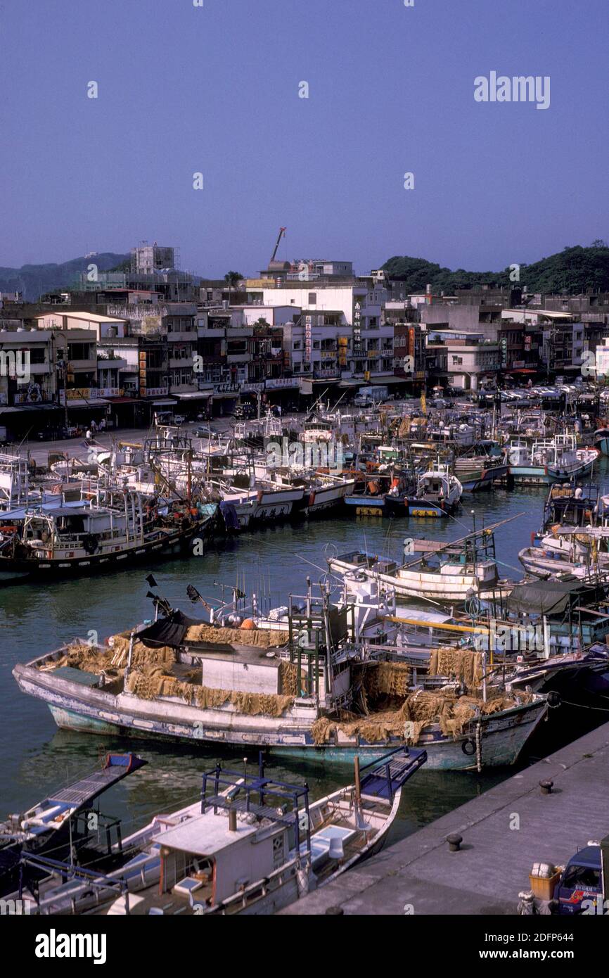 the Harbour of the Fishing Village of Keelung on the Pacific Ocean in ...