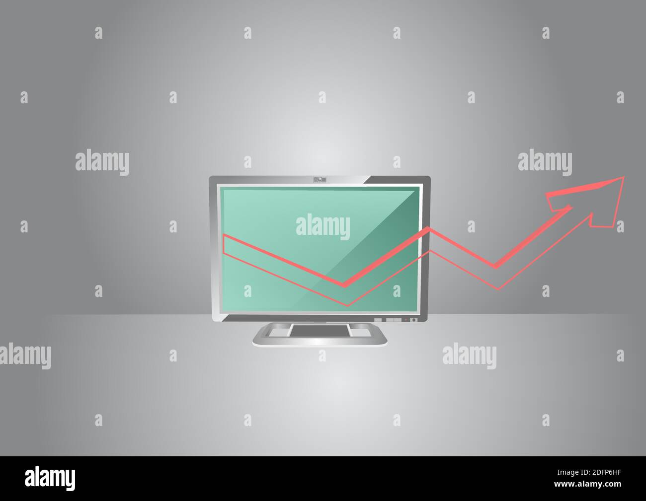 screen computer monitor and graph as arrow Stock Vector Image & Art - Alamy