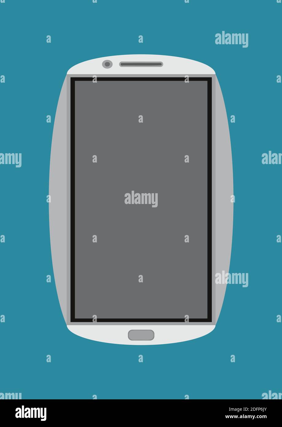 Picture of a white color, curve shape, modern smartphone vector graphic ...