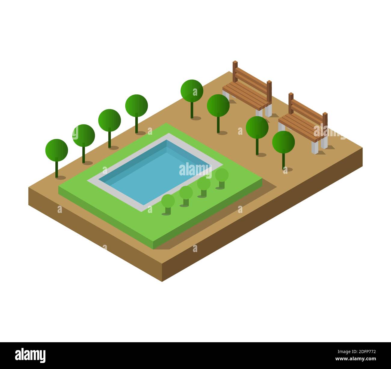 Isometric Swimming Pool On A White Background Vector illustration Stock Vector Image & Art - Alamy