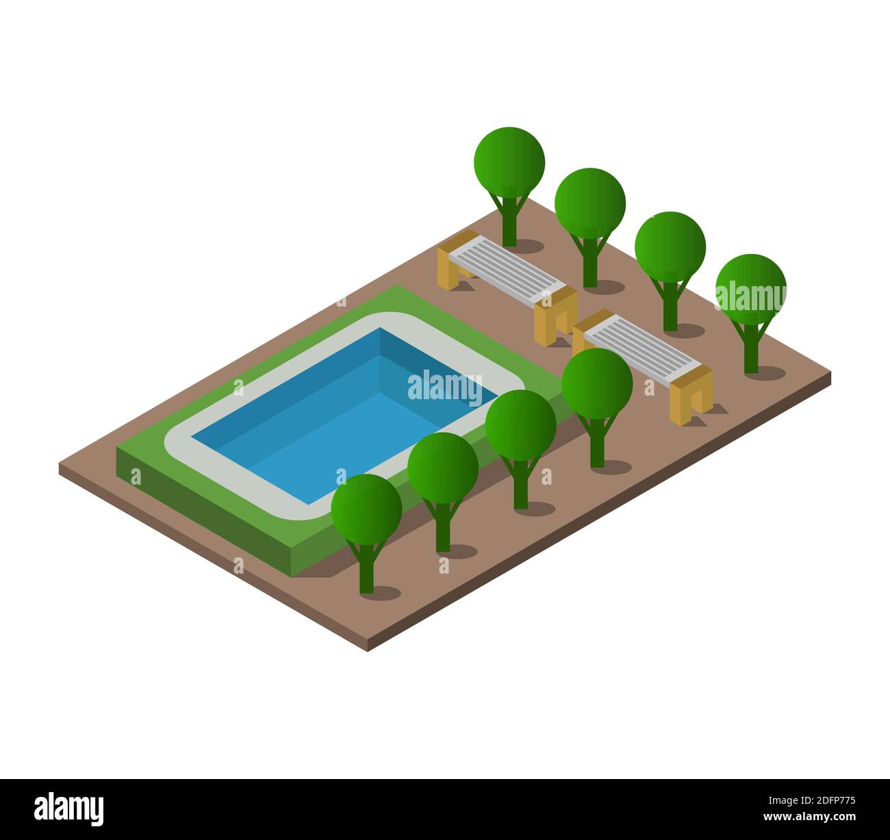 Isometric Swimming On A Bockground Vector illustration Stock Vector ...