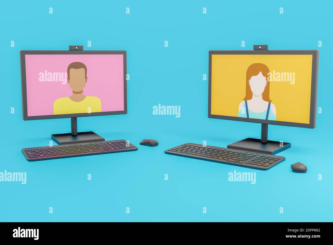 People connecting together, learning or meeting online with ...