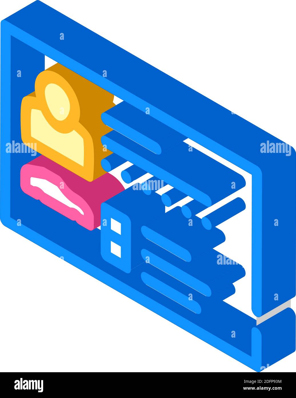 badge name card isometric icon vector illustration Stock Vector Image ...