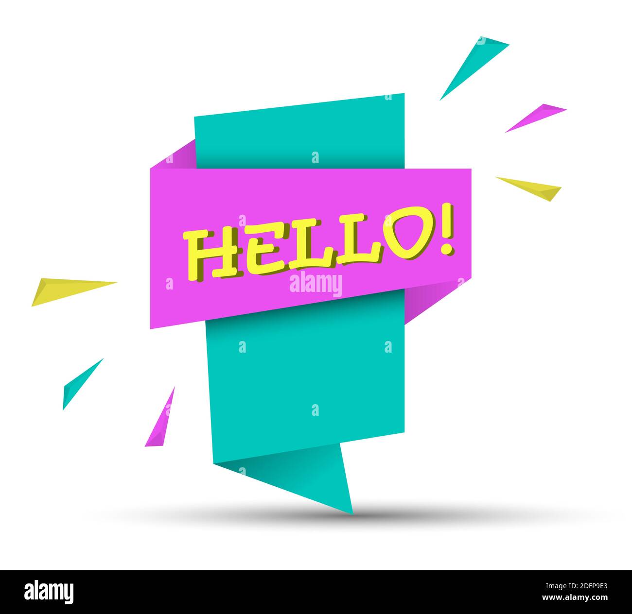 Colorful banner with the word HELLO. Simple stock vector illustration ...
