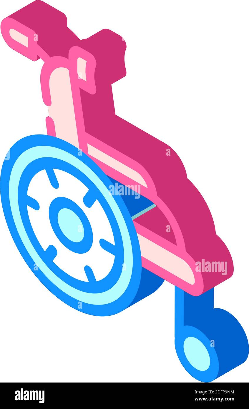 wheelchair for patient isometric icon vector illustration Stock Vector ...