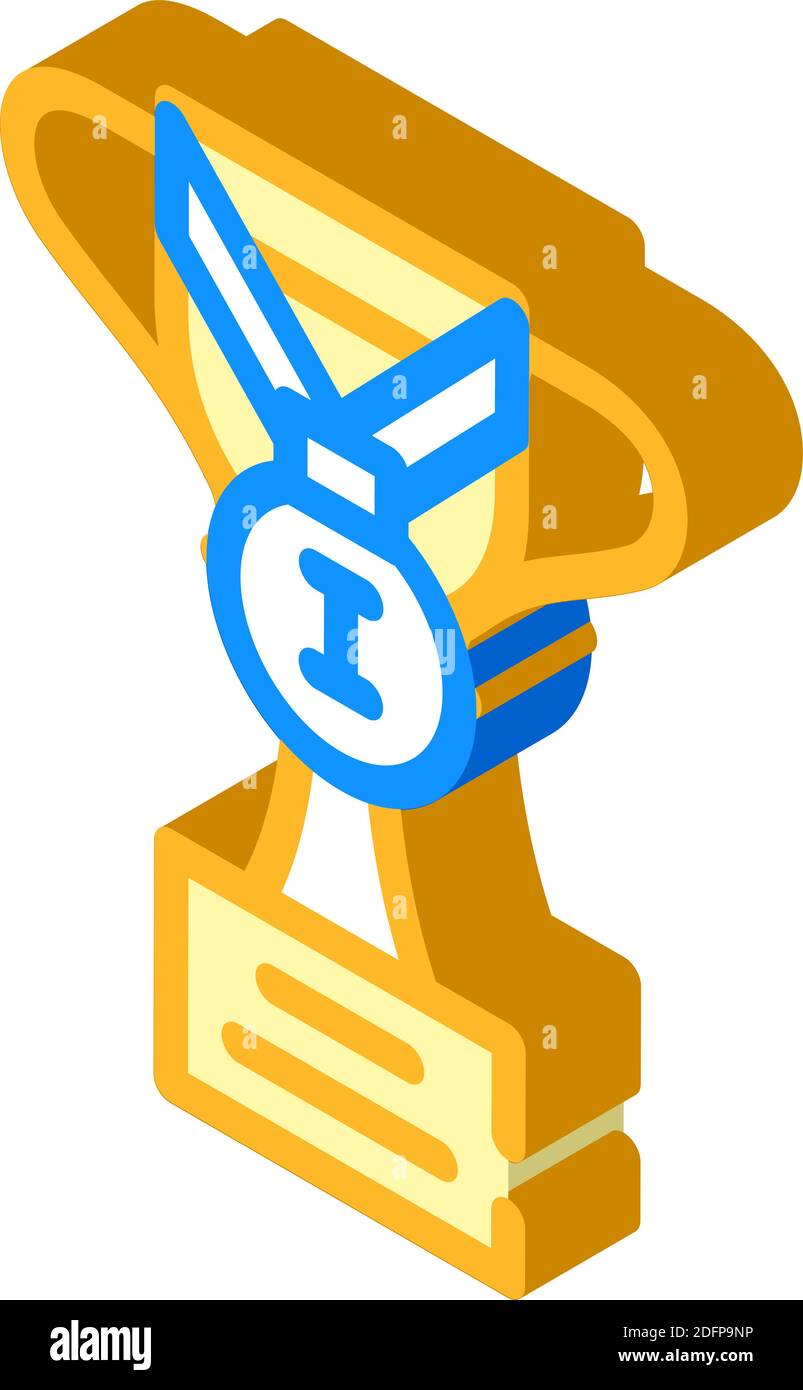champion win cup isometric icon vector illustration Stock Vector Image ...