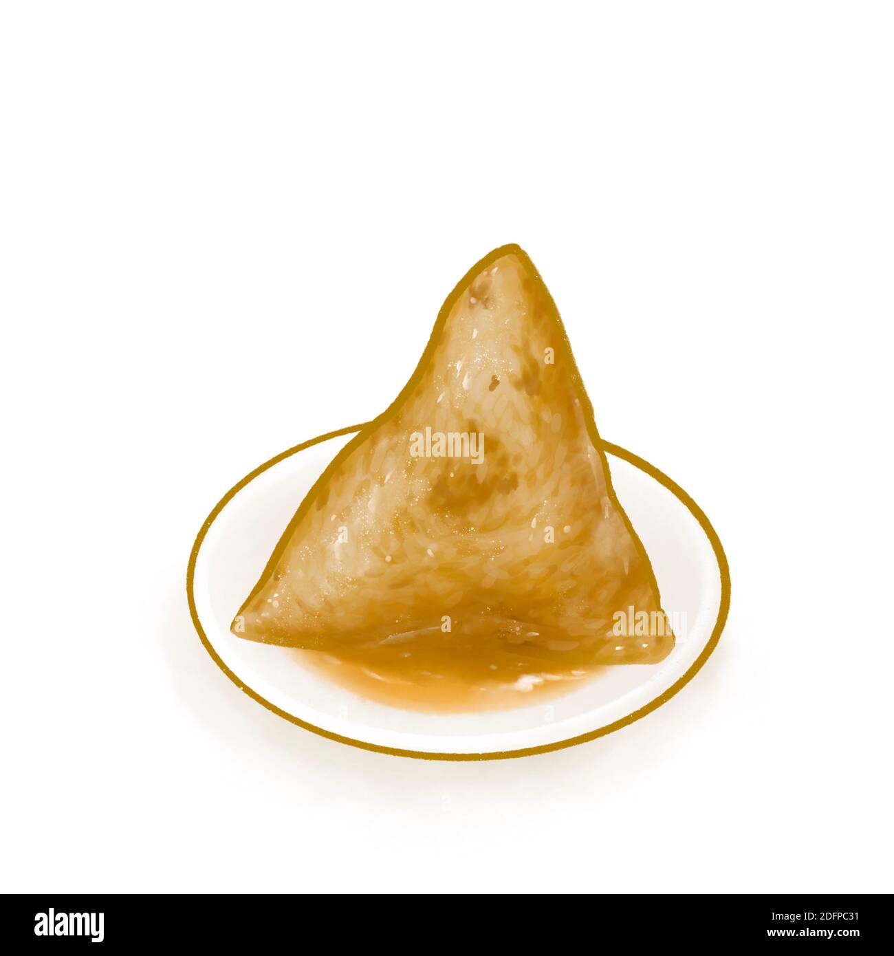 The close up of Taiwanese sticky rice dumpling (Zongzi) dim sum food ...