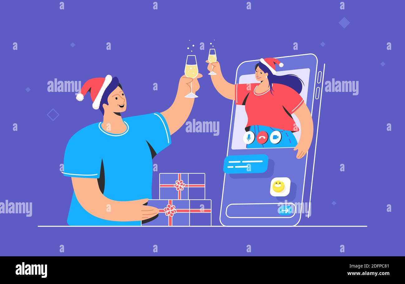 Family video call friend Stock Vector Images - Alamy