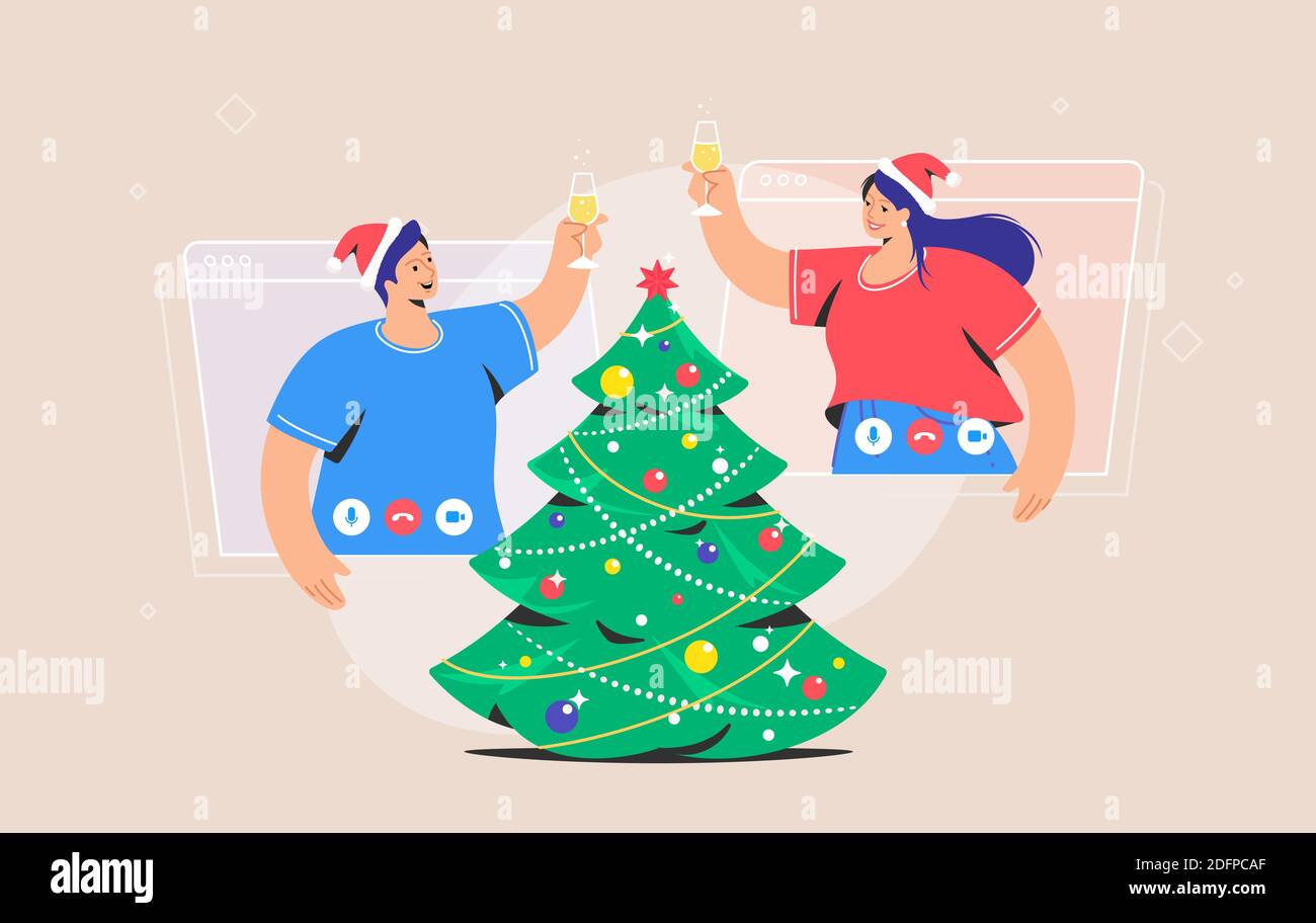 Family video call friend Stock Vector Images - Alamy