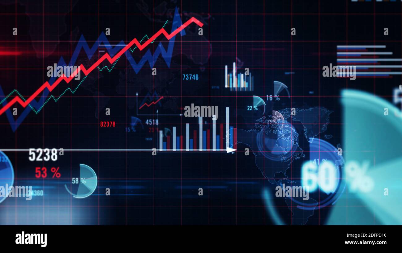 Chart concept illustration. Economy, global business, statistic, crisis ...