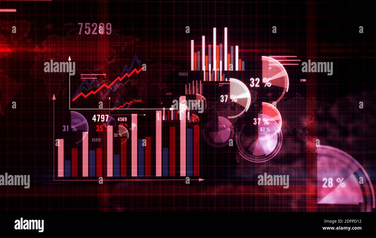 Chart concept illustration. Economy, global business, statistic, crisis ...