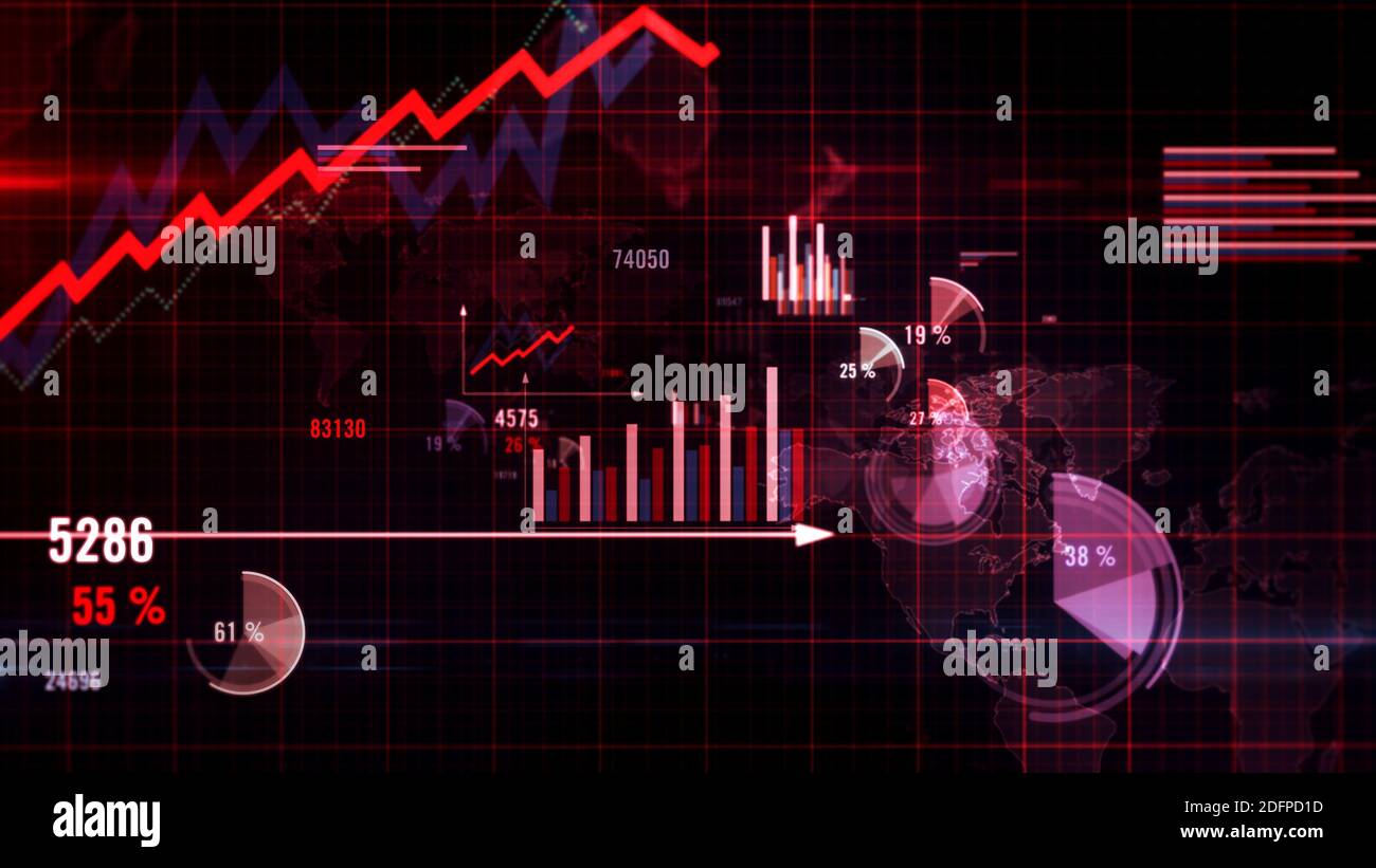 Chart concept illustration. Economy, global business, statistic, crisis ...