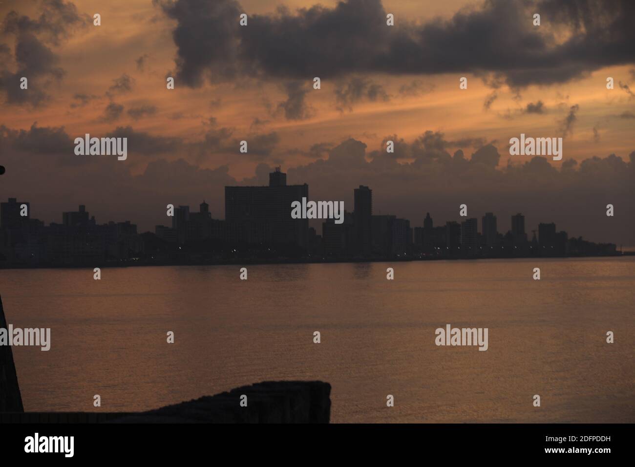 Havana (Habana) at night, view from the Morro and Cabana Castles ...