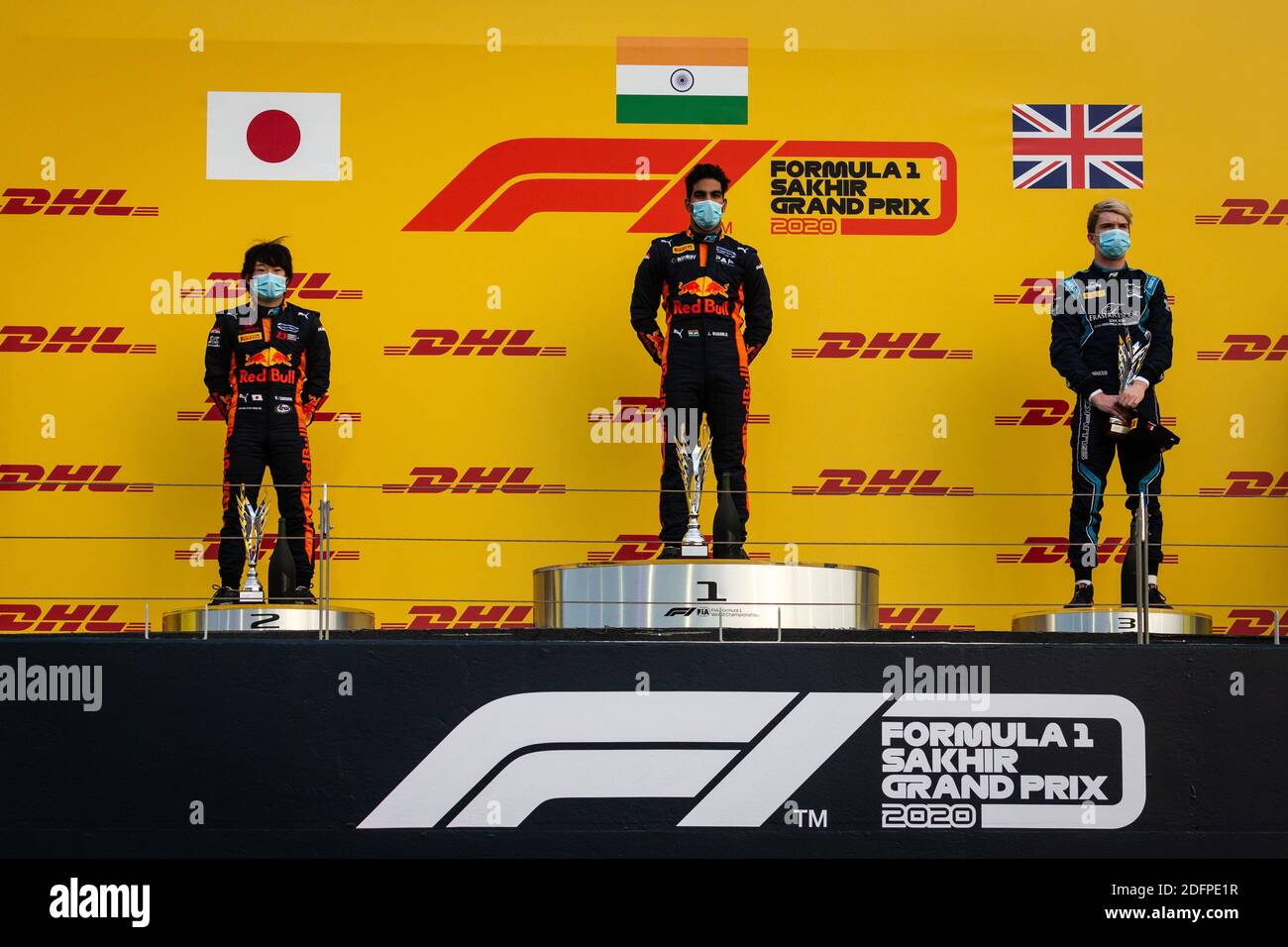 Daruvala Jehan (ind), Carlin, Dallara F2 2018, portrait, podium with ...