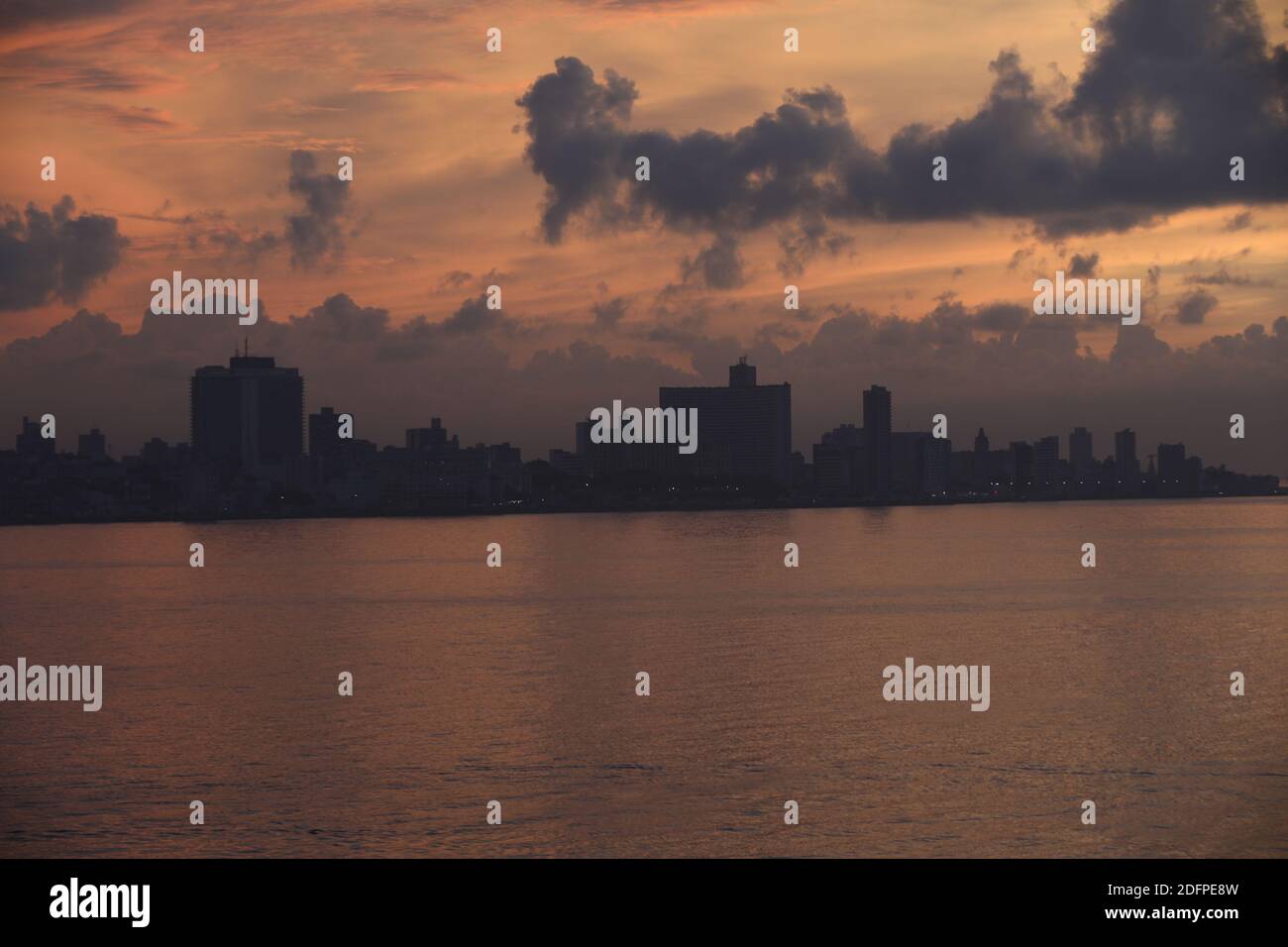 Havana (Habana) at night, view from the Morro and Cabana Castles ...