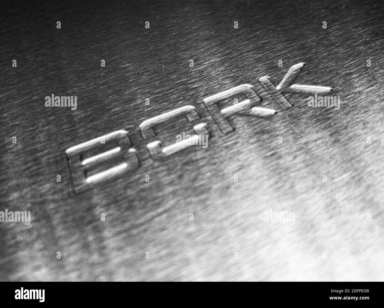 Aluminum panel with logotype of the Bork (Bork Elektronik GmbH Stock ...