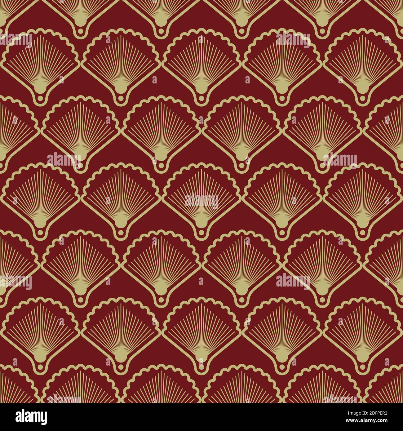 Elegant seamless pattern in art deco style. Background with shells for ...