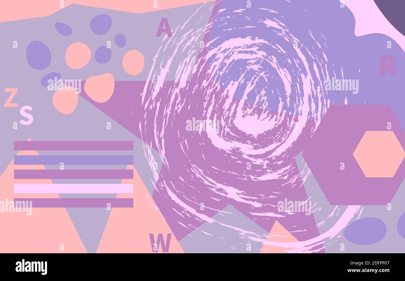 Chaotic banner with random abstract shapes. Geometric composition with ...