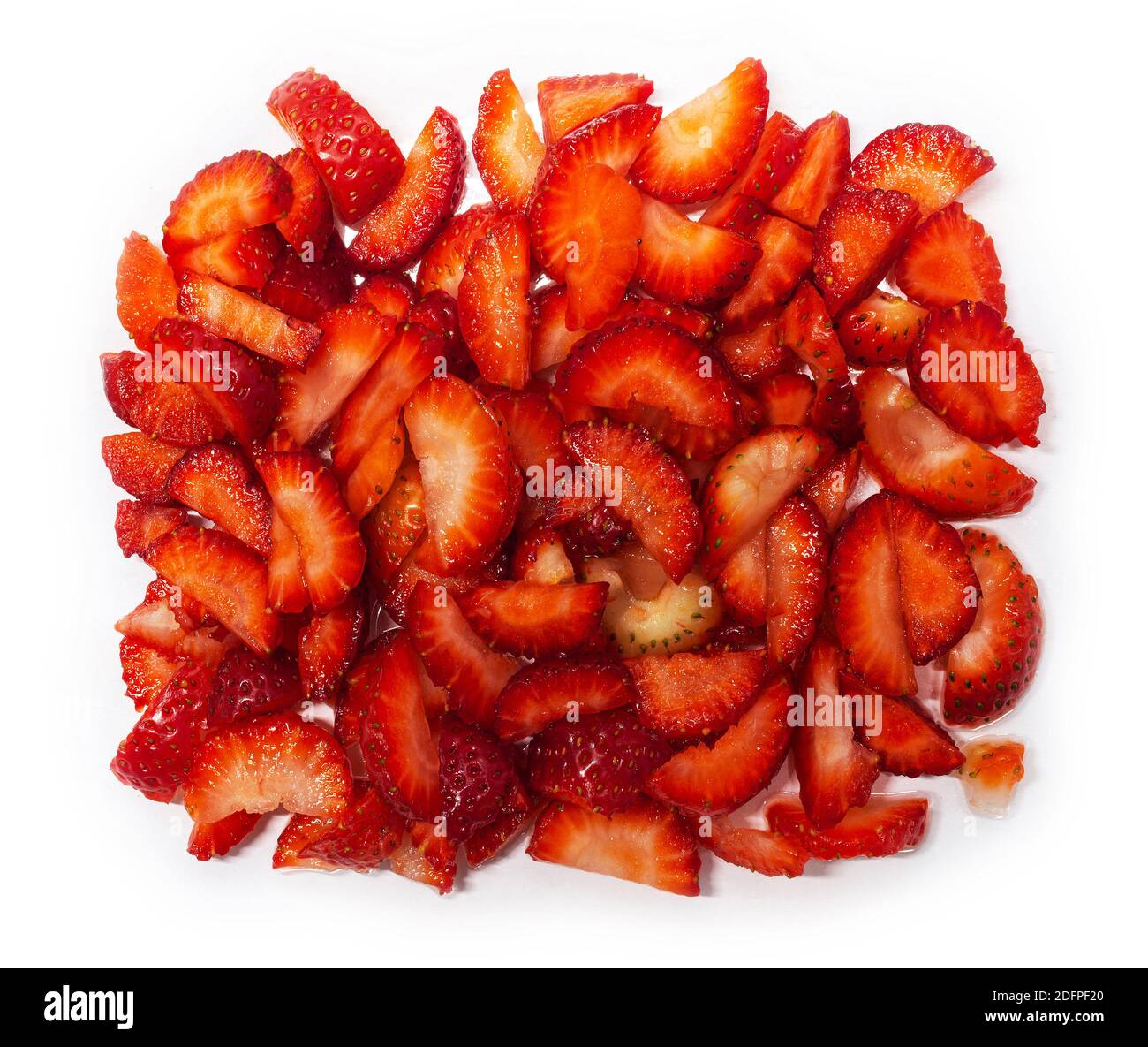 cut strawberries isolated on white Stock Photo - Alamy