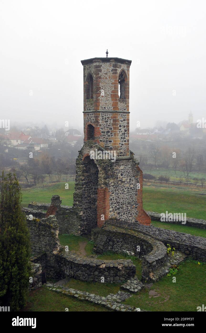 The ruins of the gothic church of Kisnána castle, Kisnána, Heves county ...