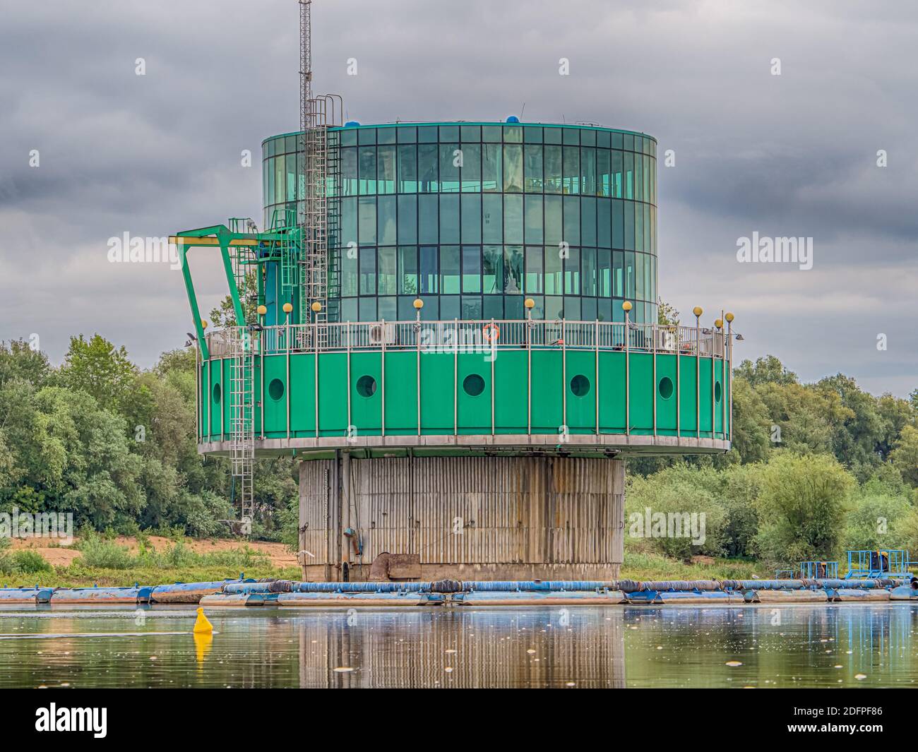 Warsaw, Poland - Aug 25 2018: Water intake in Warsaw. Fat Kaśka and ...