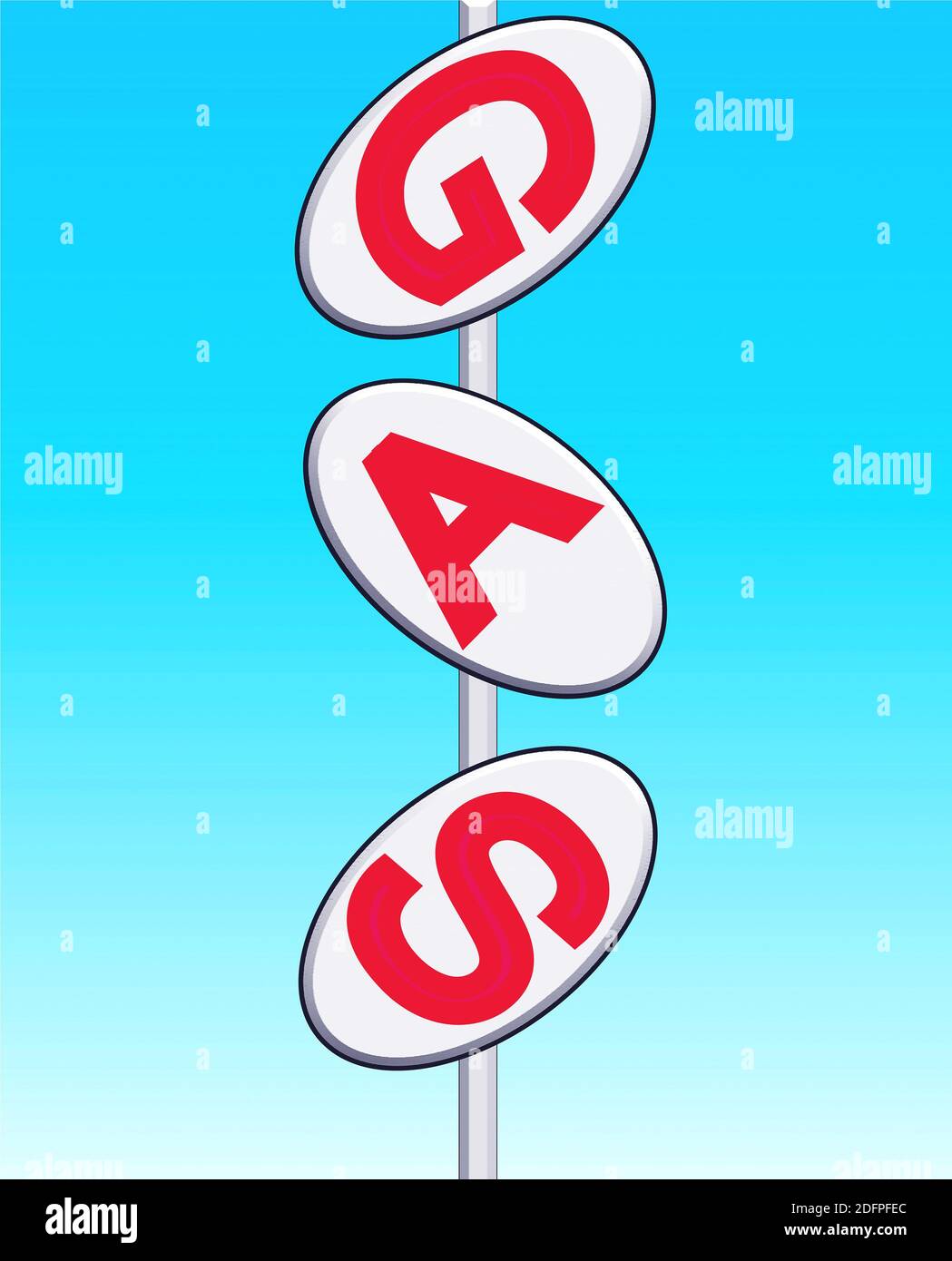 cartoon retro american roadsign gas Stock Photo - Alamy