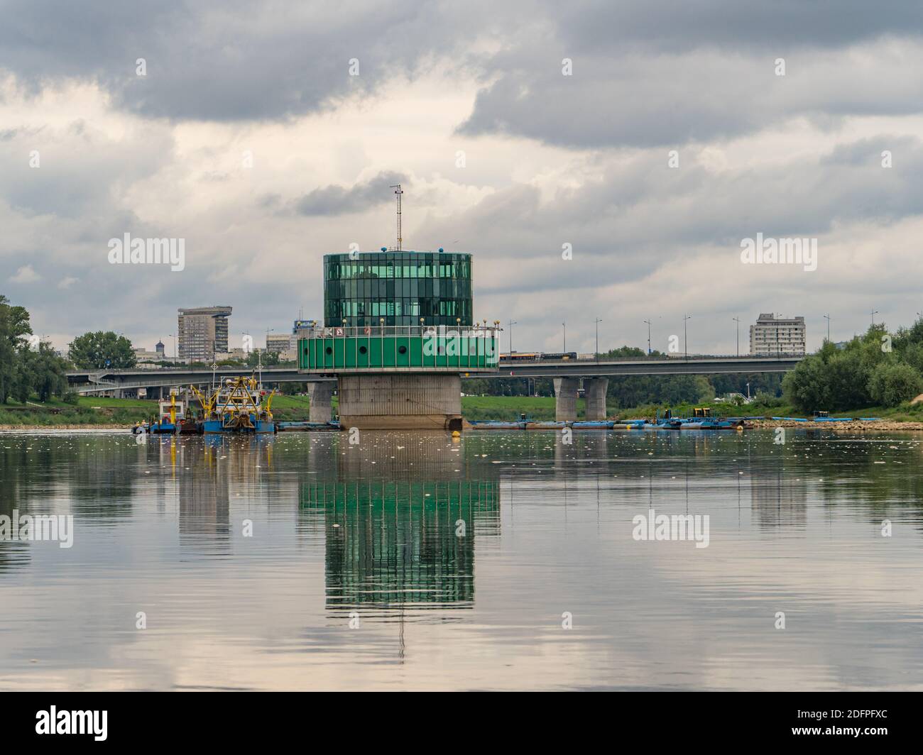 Warsaw, Poland - Aug 25 2018: Water intake in Warsaw. Fat Kaśka and ...