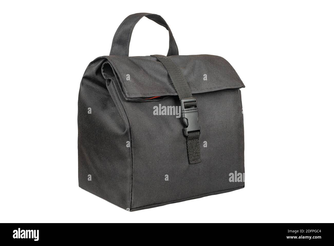 Black lunch box bag isolated on white background Stock Photo - Alamy