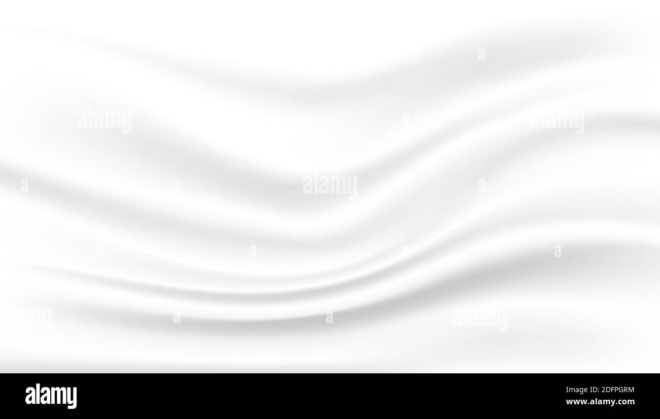Vector smooth elegant white silk or satin. Shiny silk fabric. Rippled ...