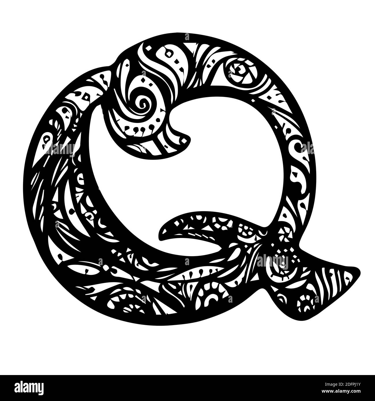 Calligraphy Letter Q