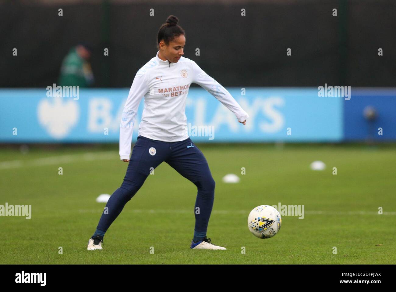 Liverpool, UK. 06th Dec, 2020. Demi Stokes (#3 Manchester City) warms ...