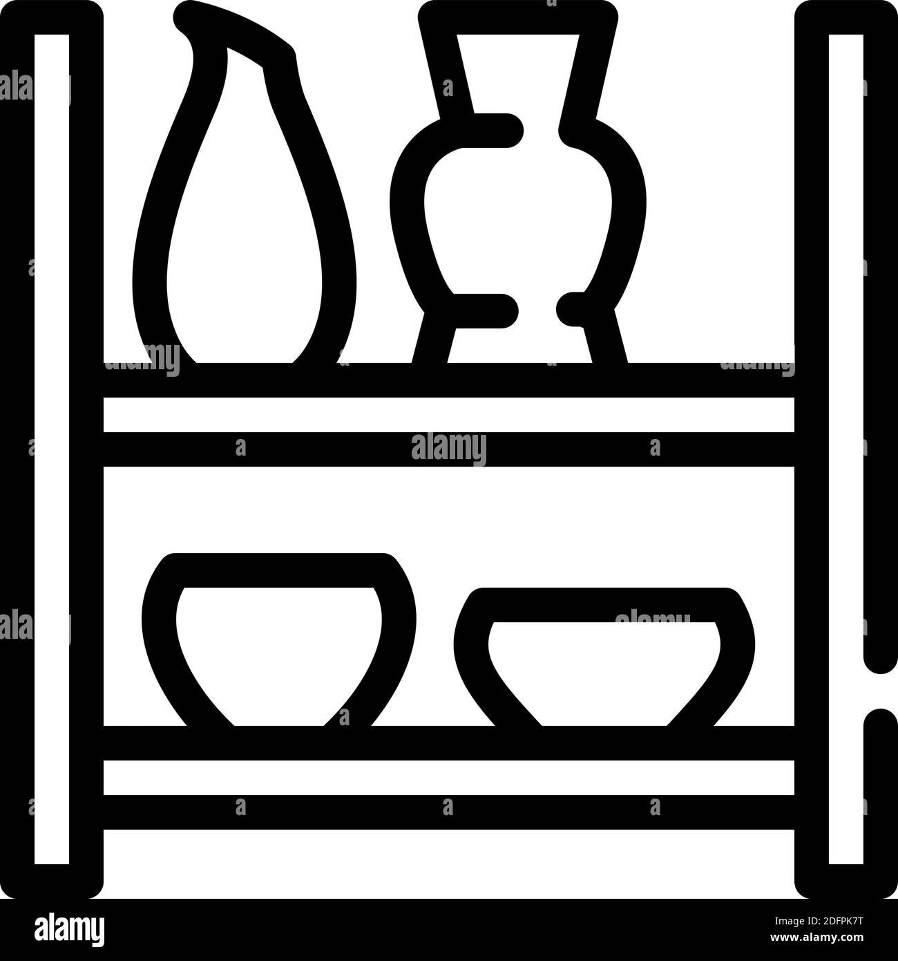 pots on shelf line icon vector illustration Stock Vector Image & Art ...