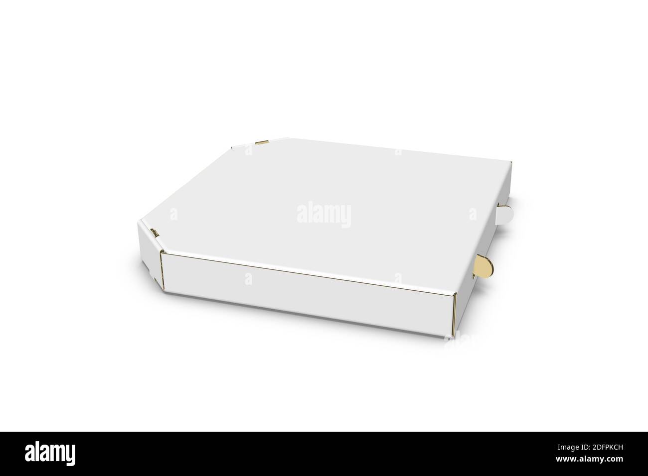 3D rendering - High resolution image white pizza box template isolated ...