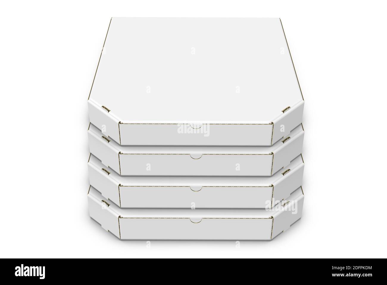 3D rendering - High resolution image white pizza box template isolated ...