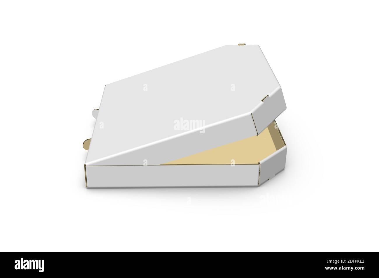3D rendering - High resolution image white pizza box template isolated ...