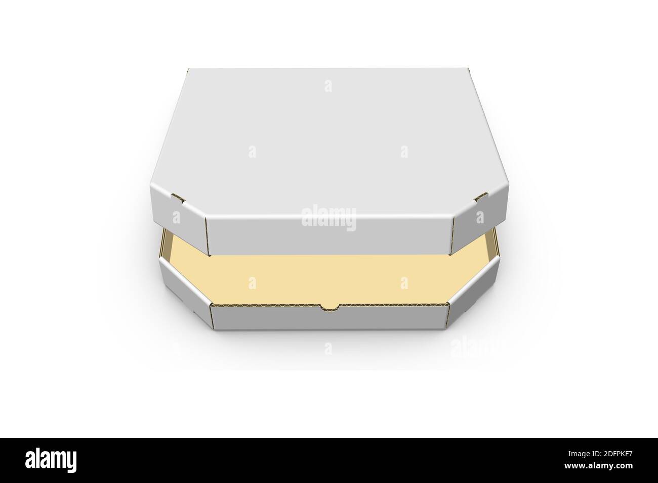 3D rendering - High resolution image white pizza box template isolated ...