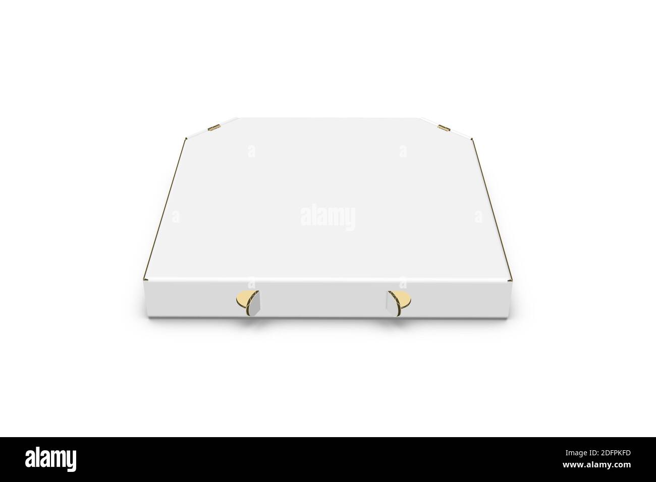 3D rendering - High resolution image white pizza box template isolated ...