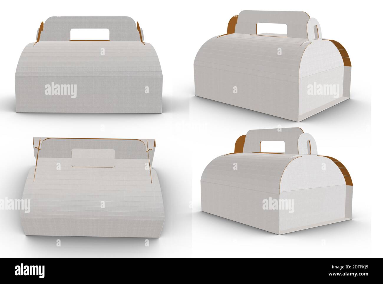 3D rendering - High resolution image white custom carrier box template ...