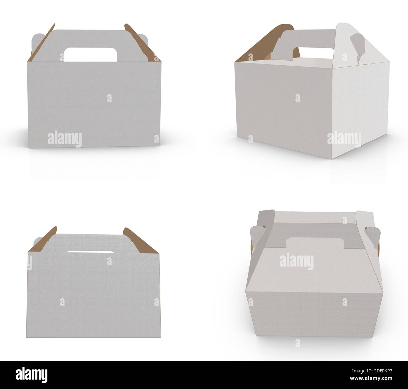 3D rendering - High resolution image white custom carrier box template ...