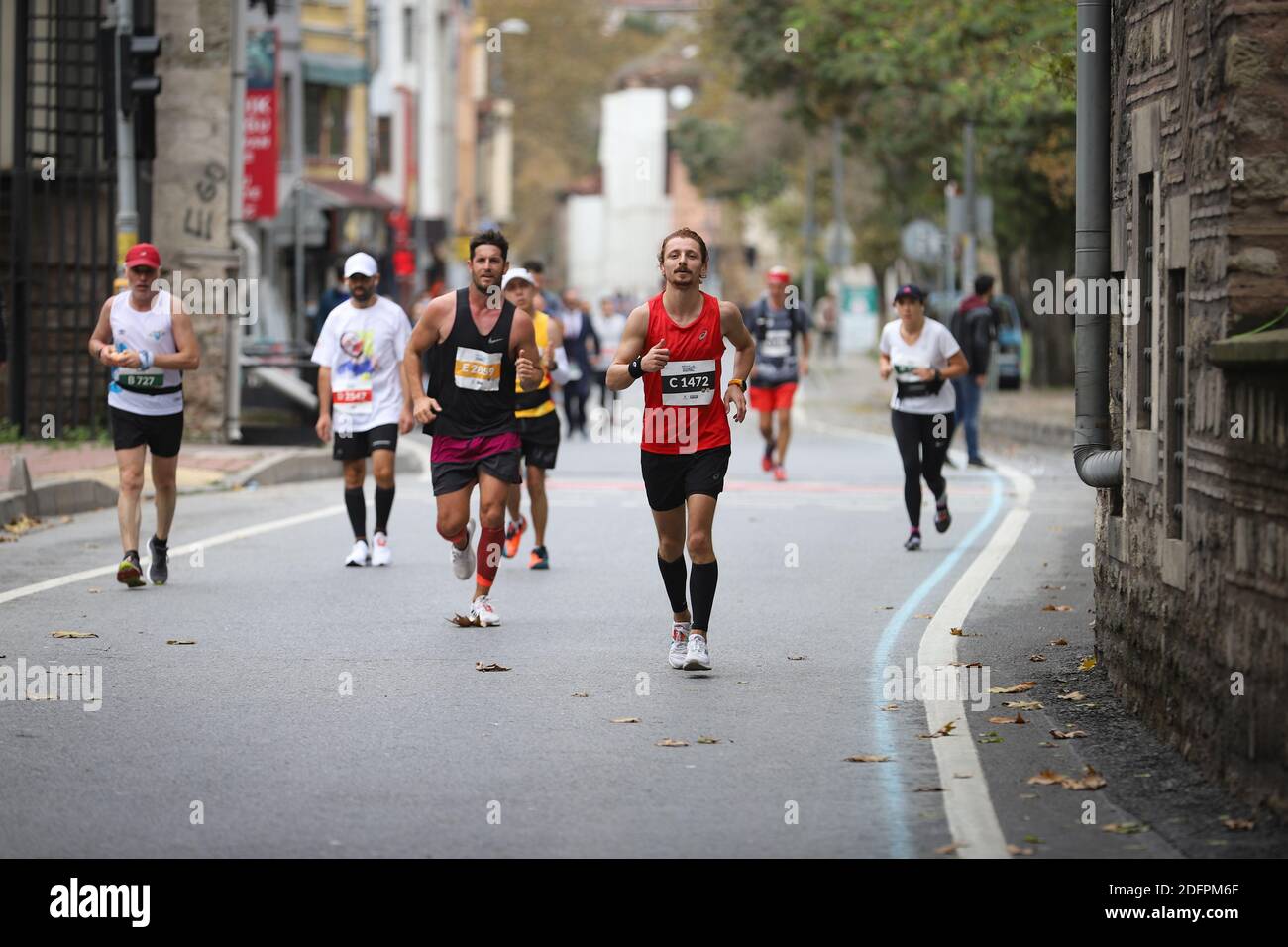 ISTANBUL, TURKEY - NOVEMBER 08, 2020: Athletes running in 42. Istanbul ...